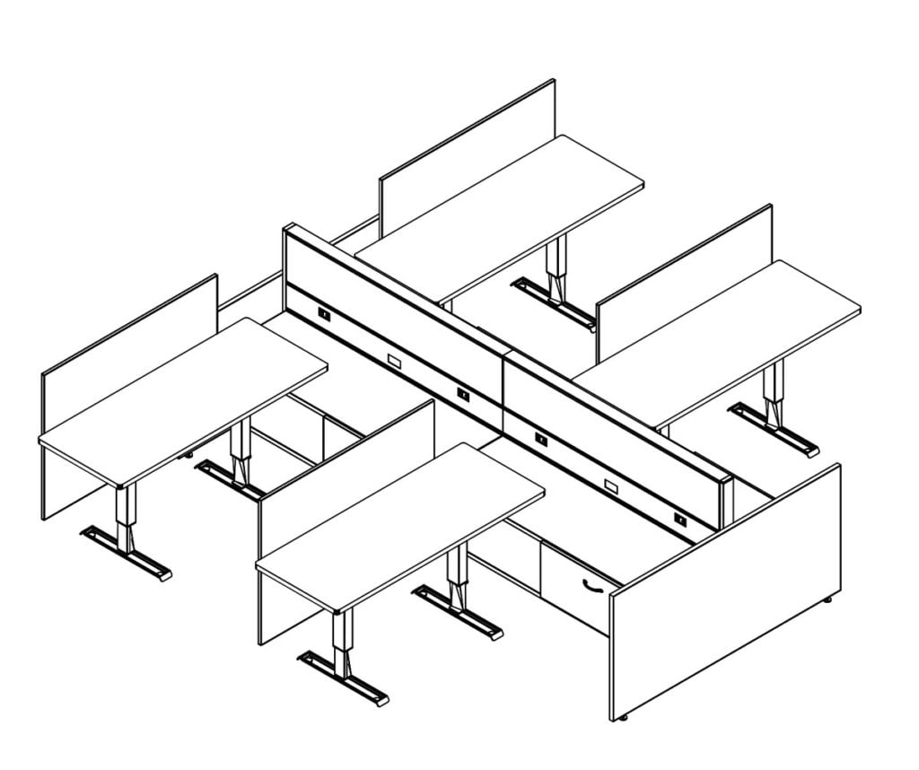 Workstations with Metal Wall Panels | ROSI Office Systems