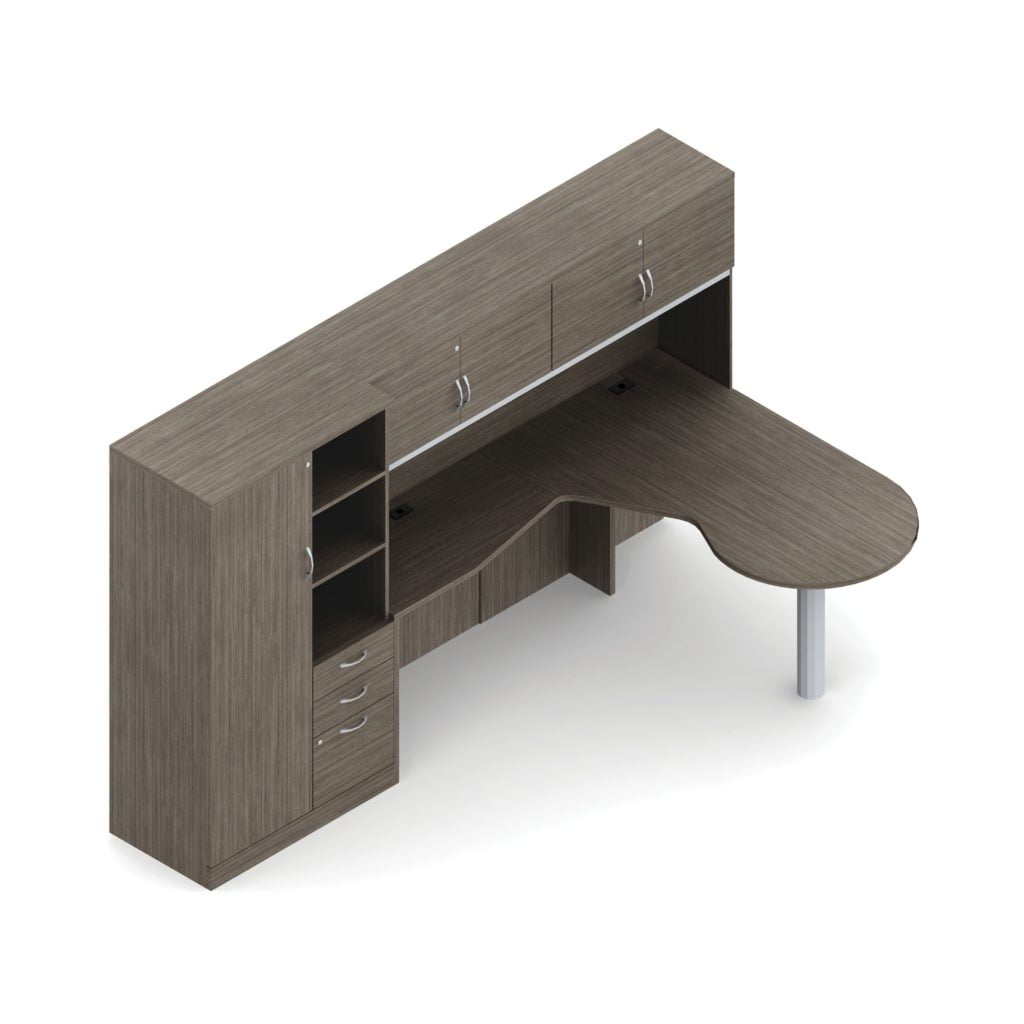 Island L-shaped (Right) Zira Laminate Typical With Personal Tower And ...